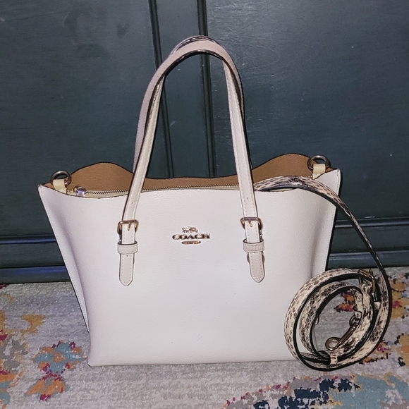 Coach | Bags | Coach White Leather Tote Bag | Poshmark